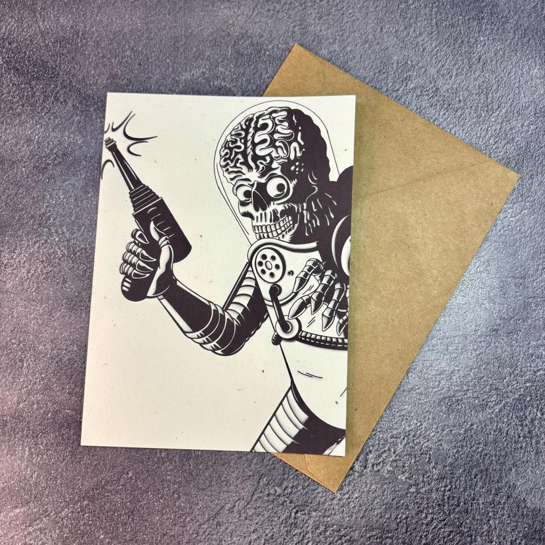 Mars Alien / Handmade Greeting Card / Birthday Card / Anniversary Gift ...