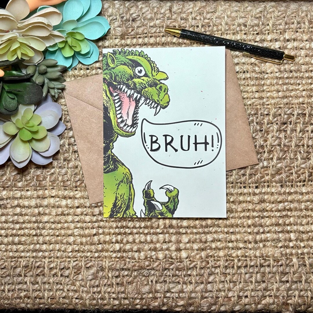 BRUH Classic Monster / Handmade Greeting Card / Anniversary Gift ...