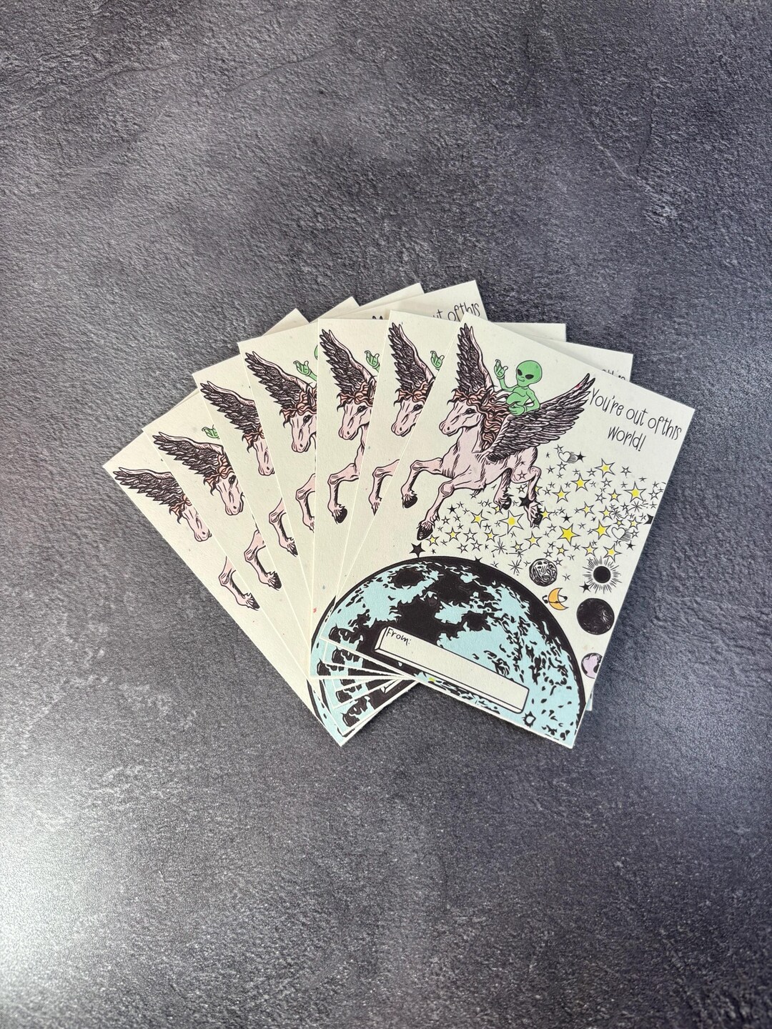 Unicorn Alien Space Kids School Exchange Cards / Teenager Valentine ...