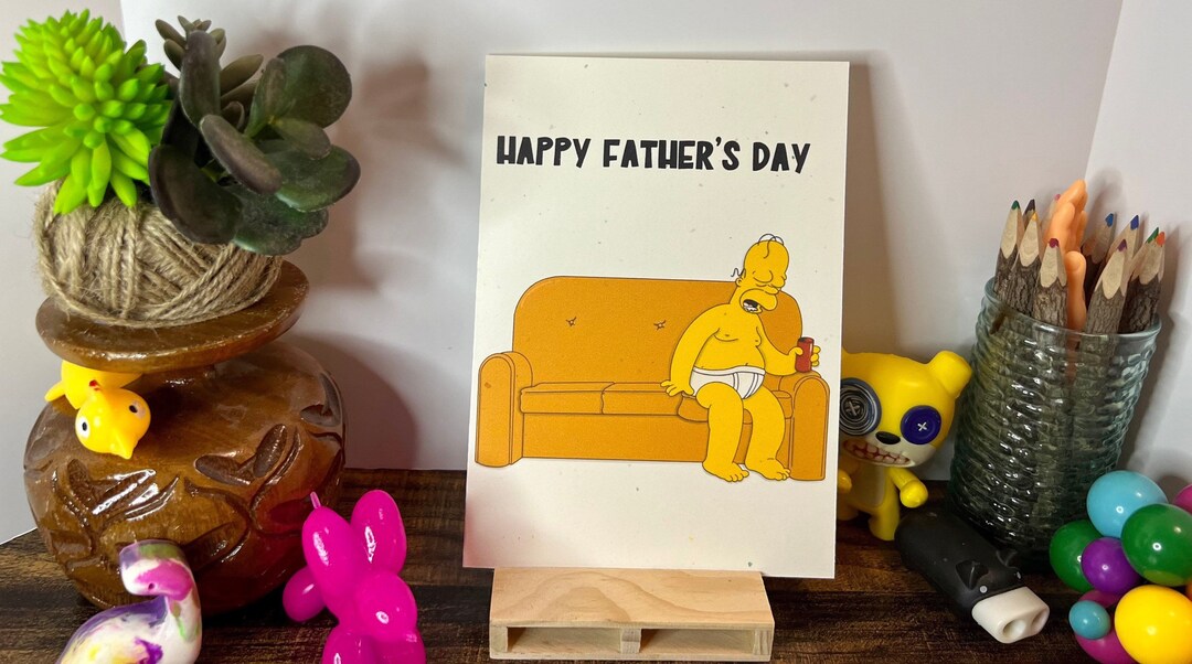 Simpsons Fathers Day Handmade Greeting Card Dad T Step Etsy