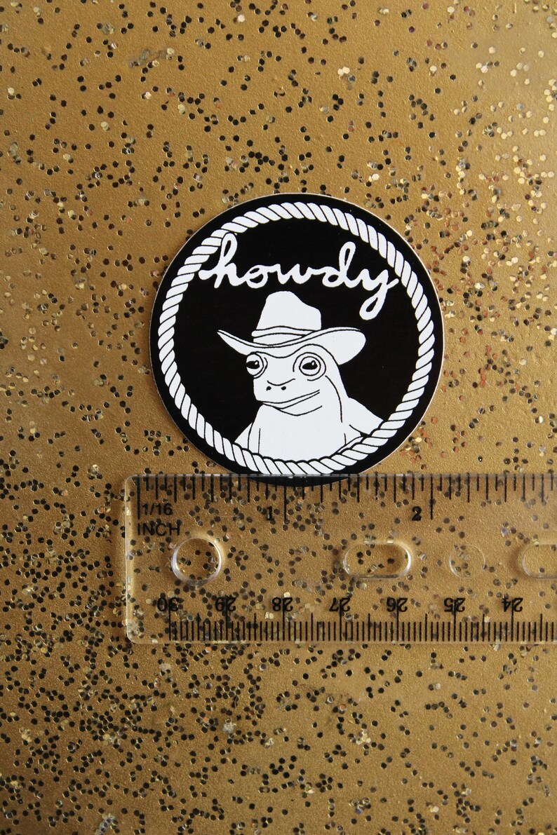 Howdy Frog Cowboy 2 Vinyl Sticker | Etsy