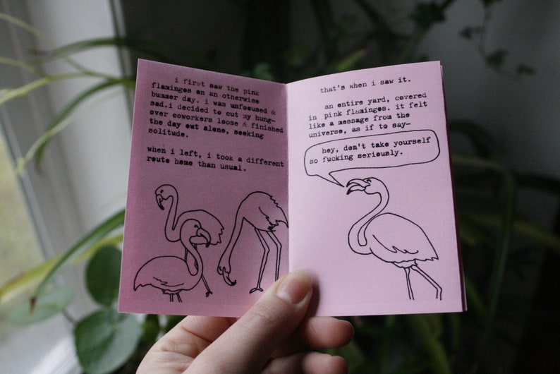 Pink Flaminogs Illustrated Mini Zine / a Short Story / - Etsy