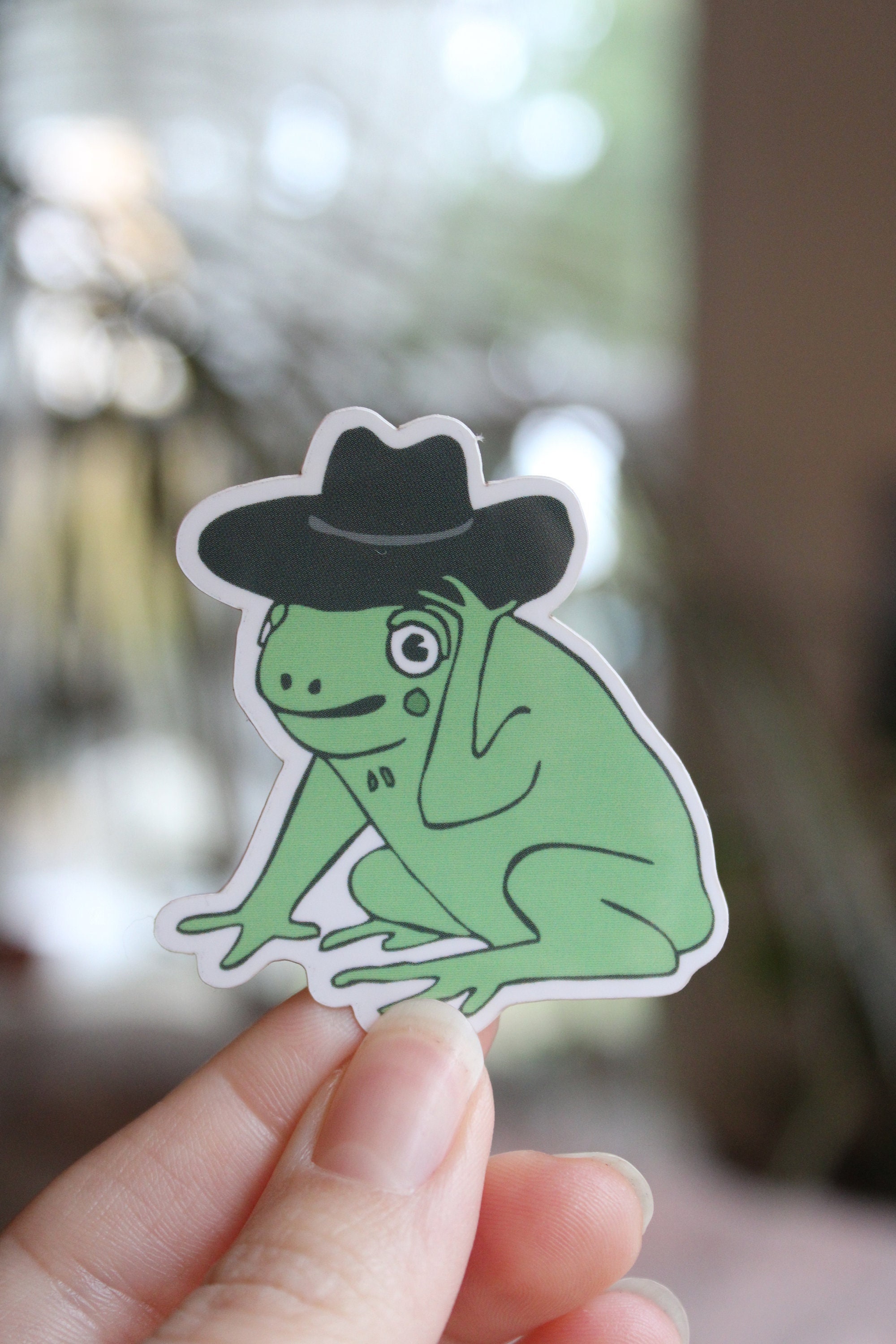 Smiley Cowboy Frog Sticker 1.9 X 2 Die-cut Vinyl - Etsy