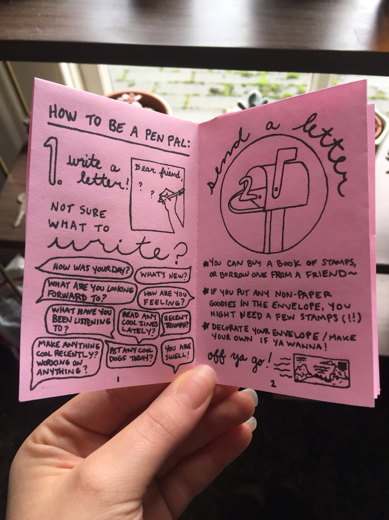 Pen Pal Illustrated Mini Zine / Snail Mail / Pen Pals - Etsy