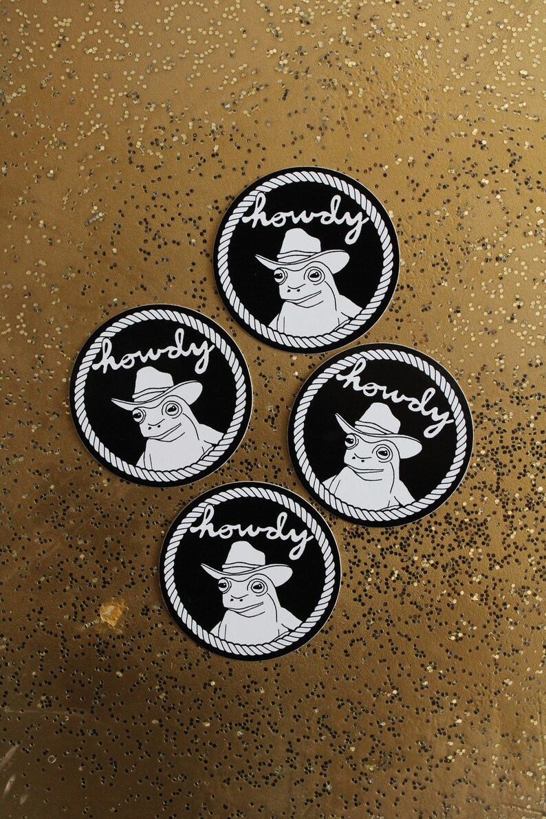 Howdy Frog Cowboy 2 Vinyl Sticker | Etsy