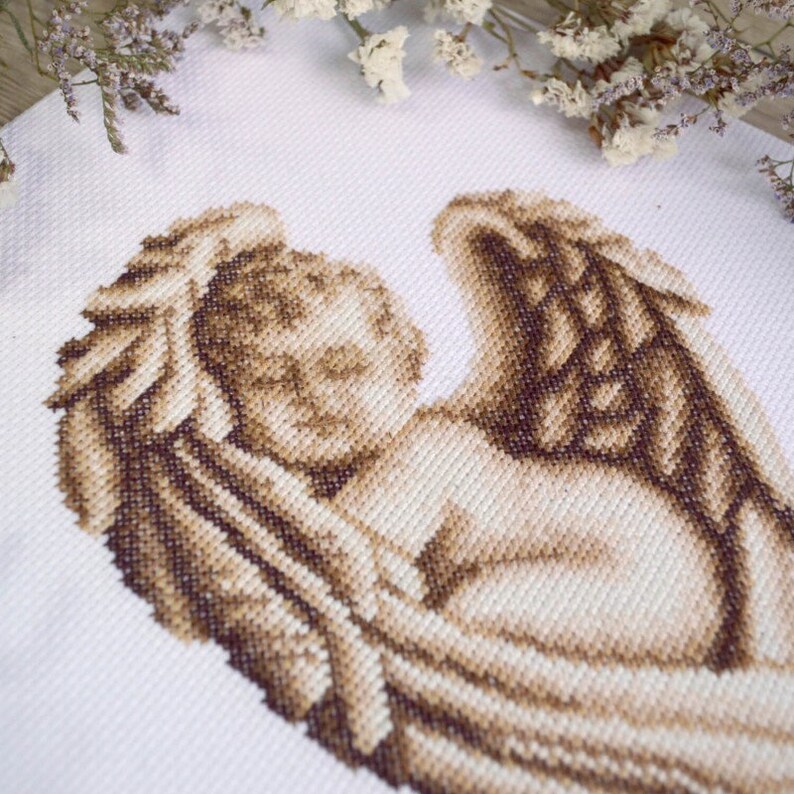 Sleeping Angel Counted Cross Stitch Kit DIY Embroidery KIT | Etsy