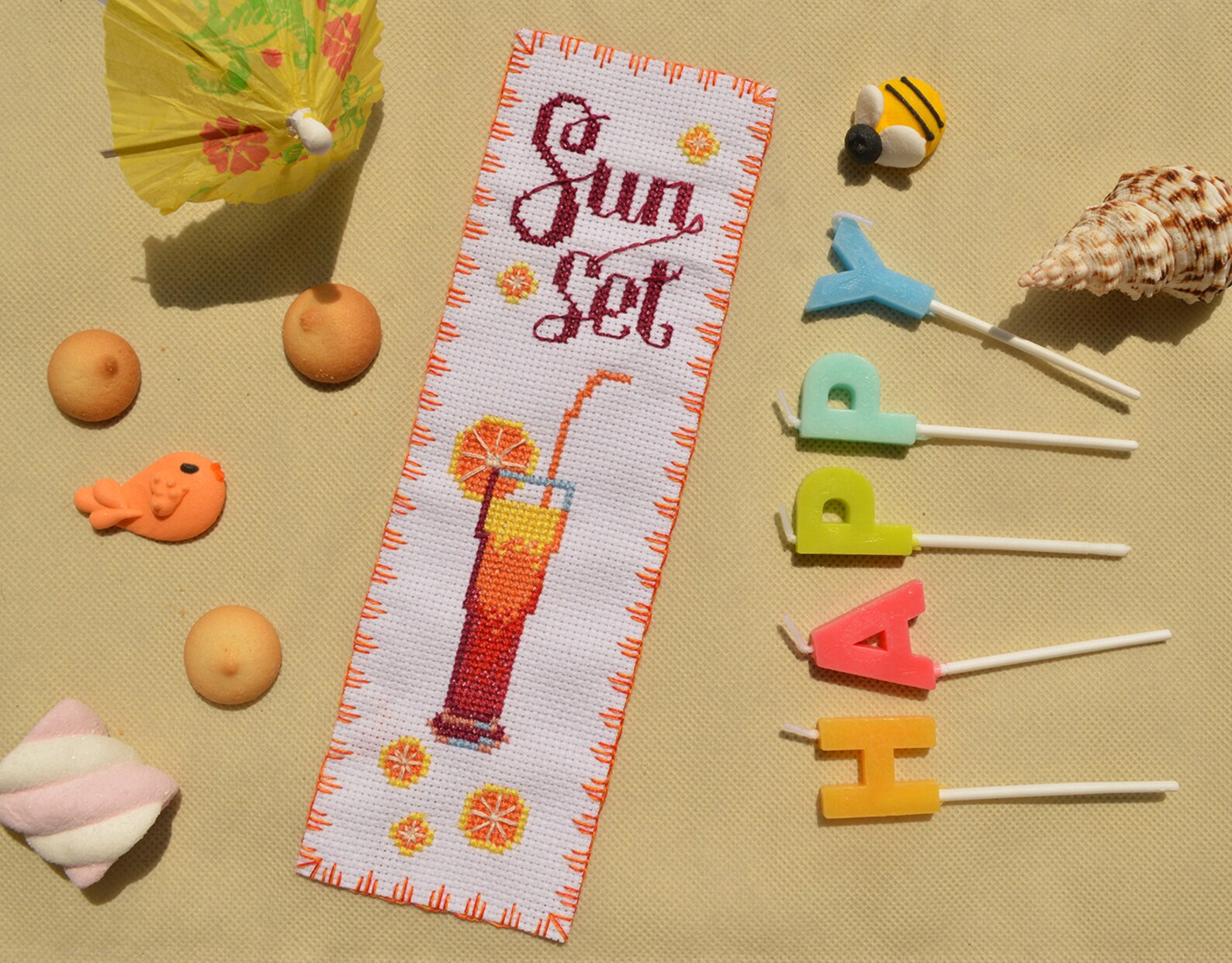 Bookmark Cross Stitch Pattern PDF Download "sunset" Fully Booked ...