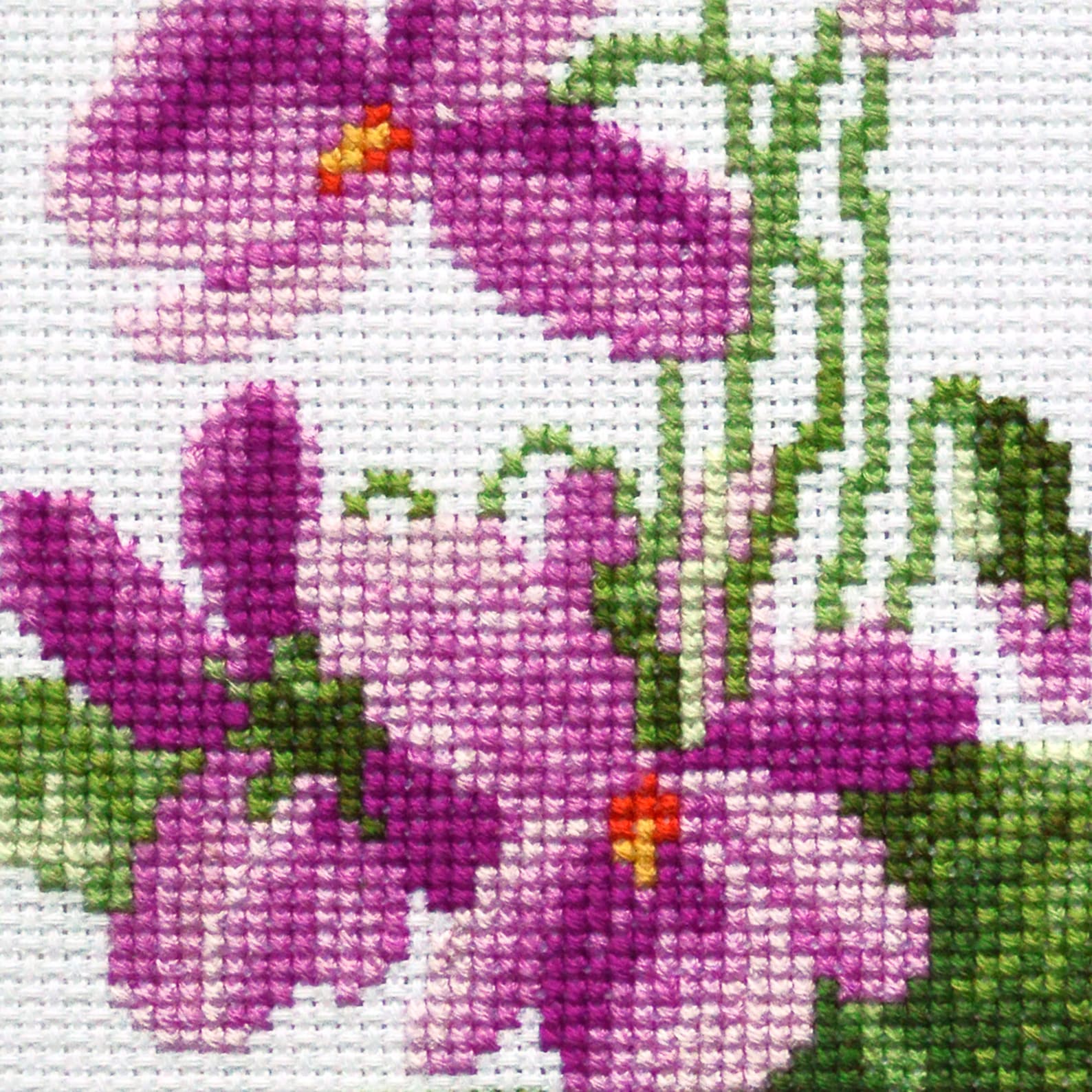 Purple Violets Cross Stitch Pattern, Spring Flowers Embroidery Design ...