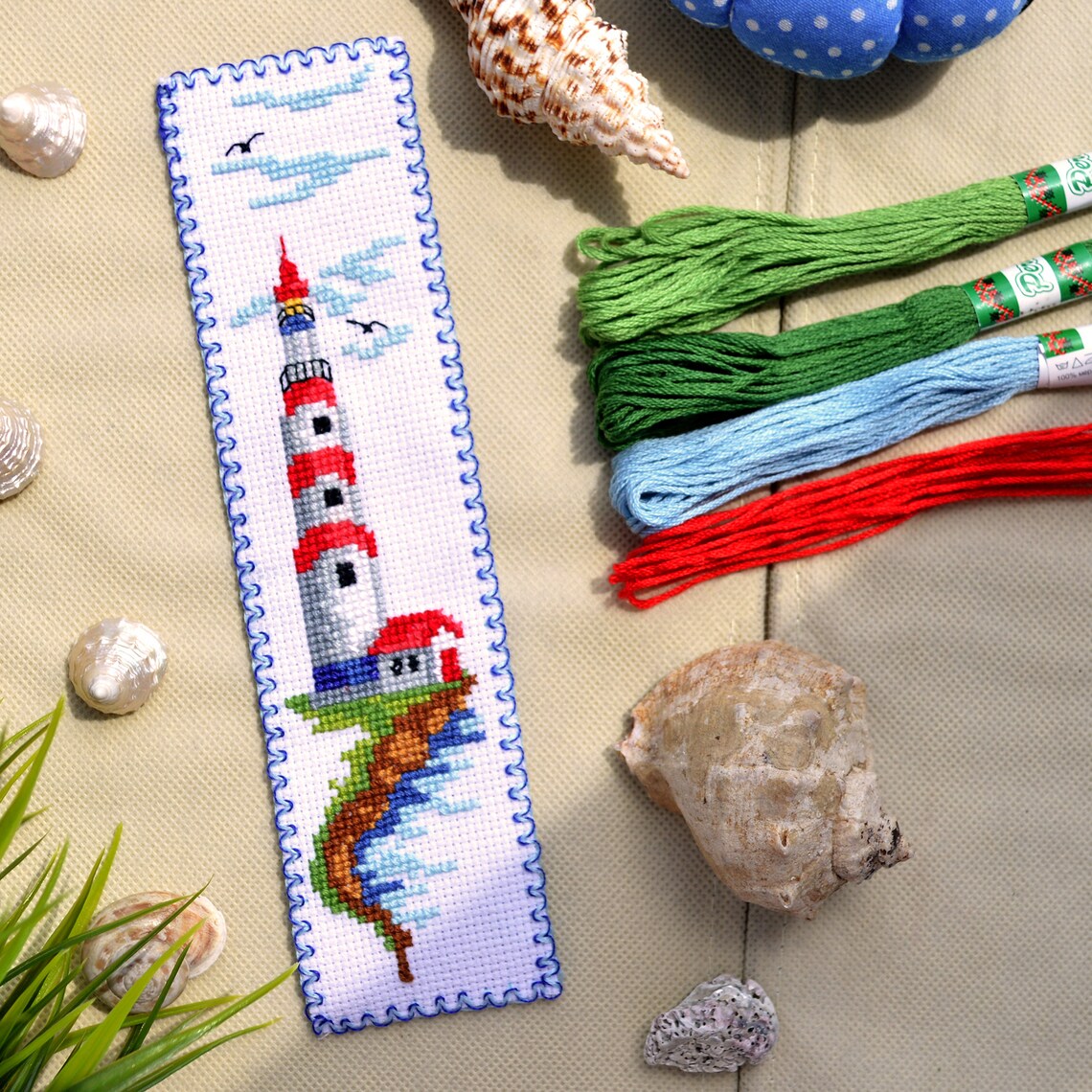 Counted Cross Stitch Bookmark Pattern 'lighthouse' | Etsy
