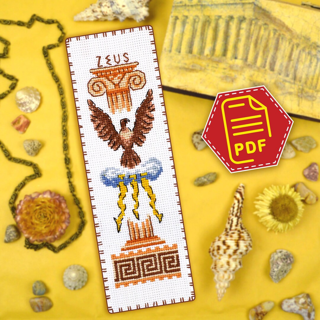 Bookmark X Stitch Pattern "zeus" God of the Sky & the Weather ...