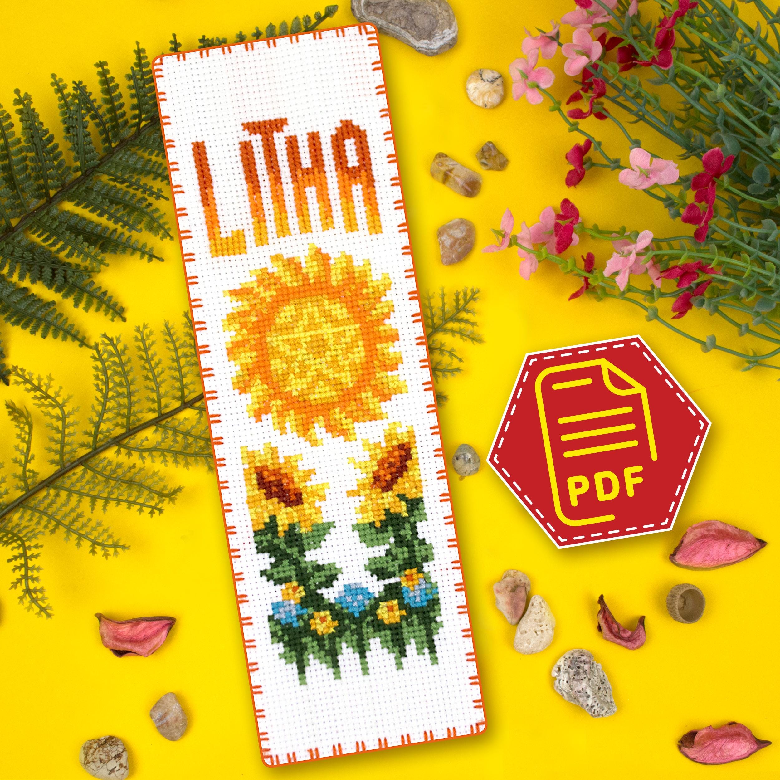 Pagan Cross Stitch Pattern - Wheel of the Year Litha Bookmark - Sabbats ...