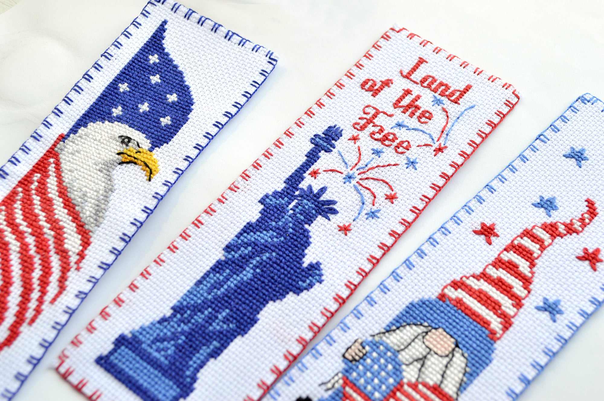 Set of 3 Patriotic Cross Stitch Bookmark Patterns: Bald Eagle - Etsy