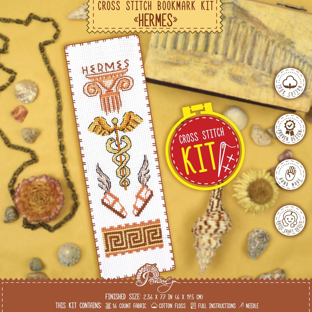 Cross Stitch Bookmark Kit "hermes" God of Trade and Good Fortune ...