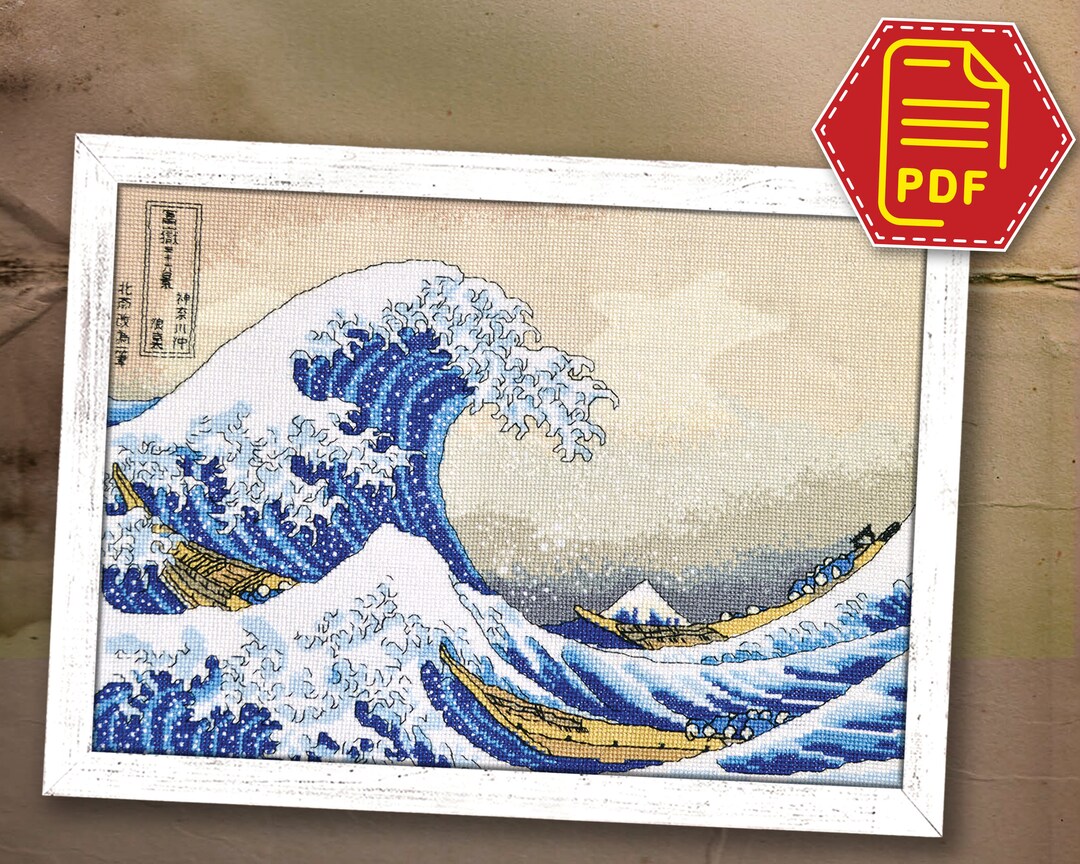 Sea Wave Cross Stitch Counted Pattern 'the Great Wave off Kanagawa ...
