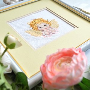 Cute Baby Angel Cross Stitch Counted Pattern, Beginners Embroidery ...