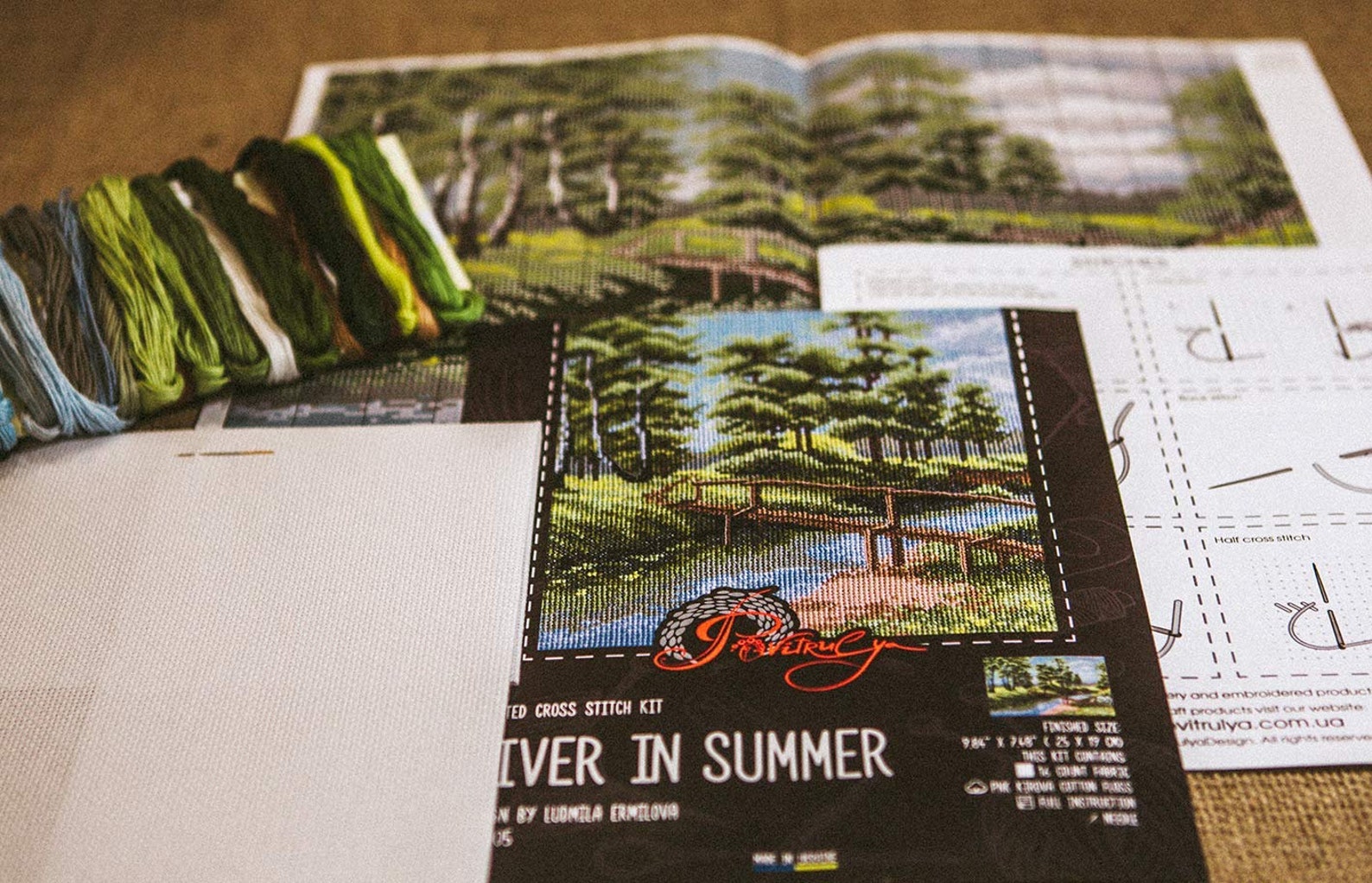 Nature cross stitch kit Forest landscape embroidery kit with | Etsy