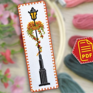 Cross Stitch Bookmark Pattern 'street Lamp' Simple Embroidery Design ...