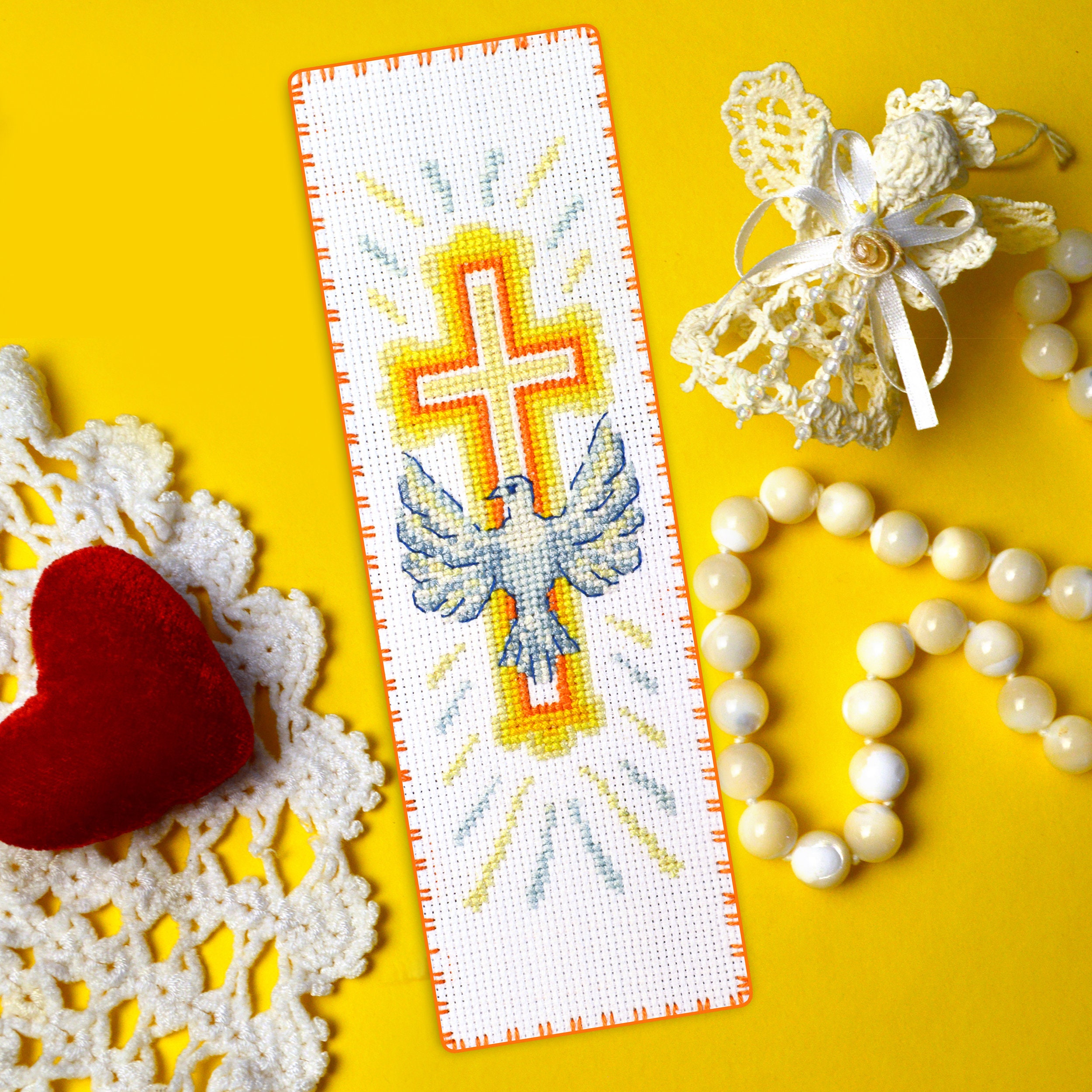 Holy Spirit Cross Stitch Bookmark Pattern in PDF - Download Embroidery ...