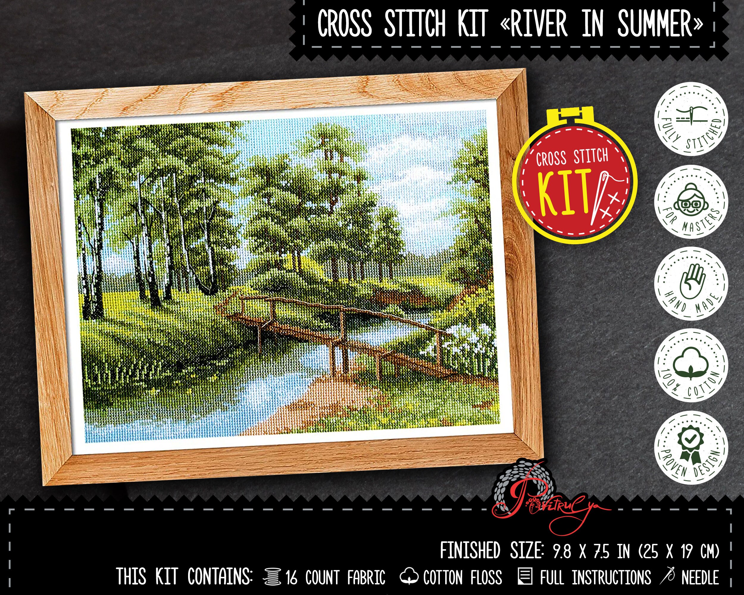 Nature Cross Stitch Kit Forest Landscape Embroidery Kit With - Etsy