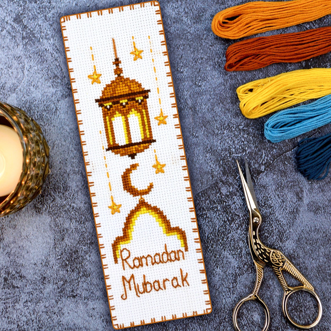 Ramadan Gift, Сross Stitch Bookmark Kit - Ramadan Mubarak - Muslim ...