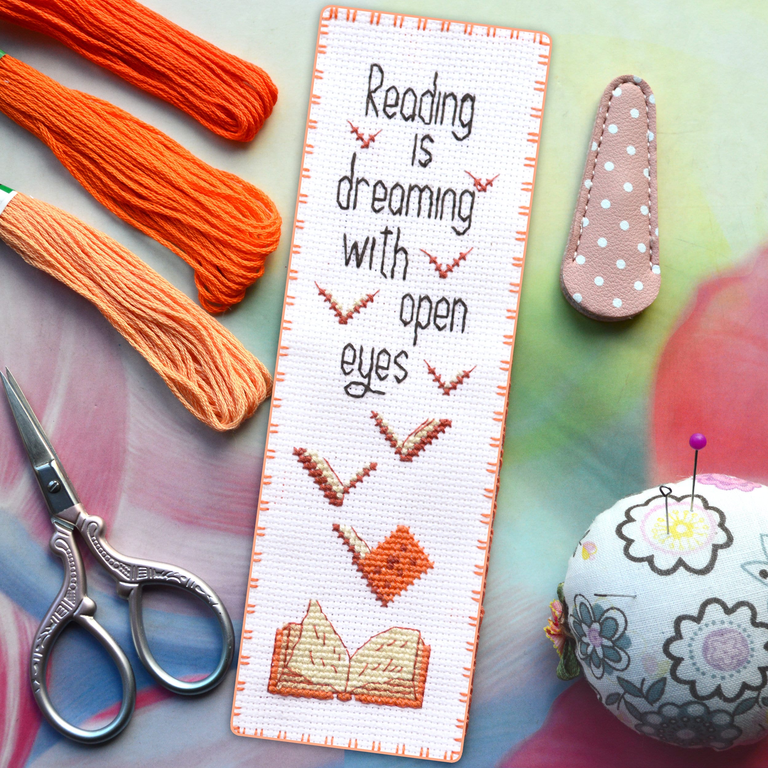 Reading is Dreaming With Open Eyes Bookmark Cross Stitch - Etsy