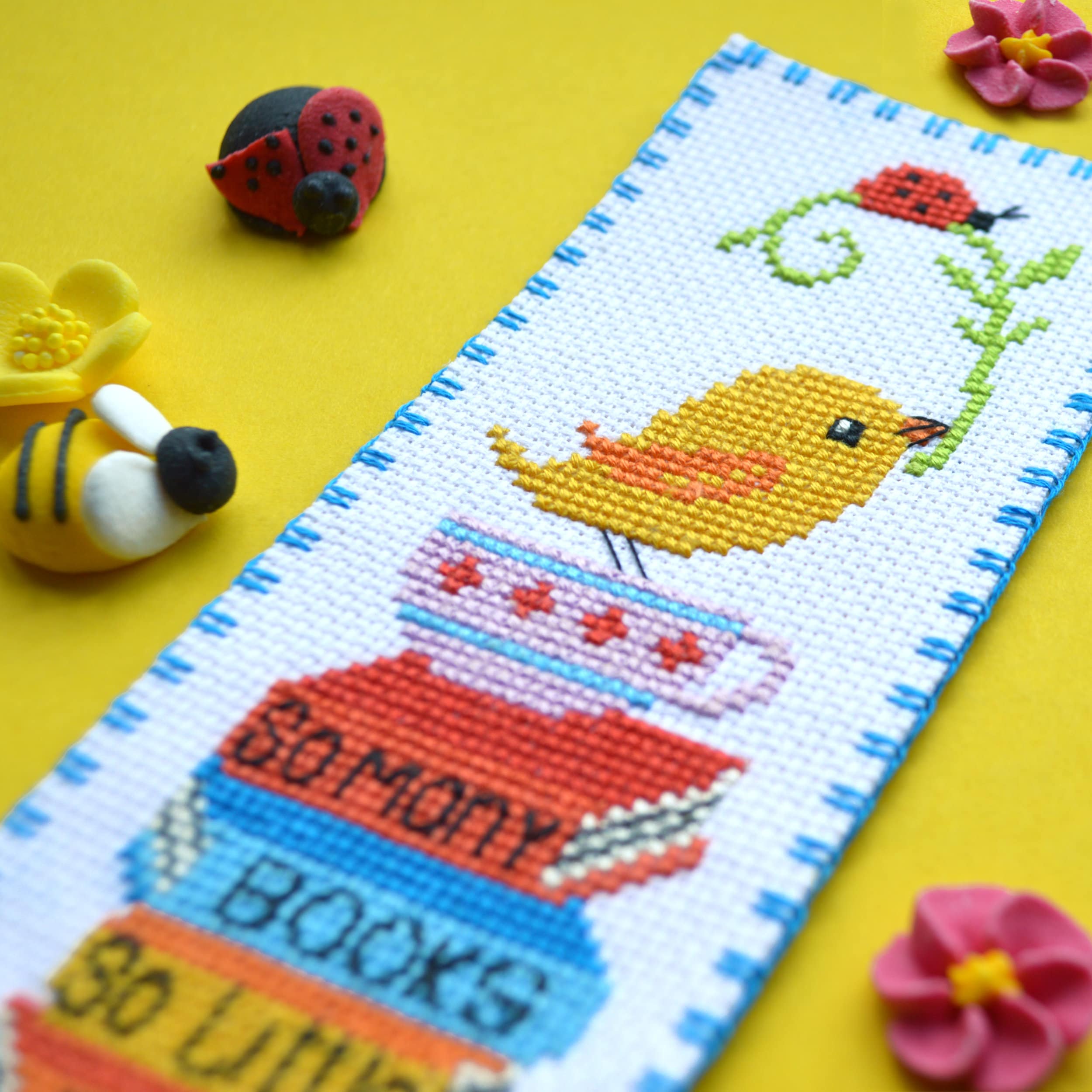 Cute Bird Bookmark Cross Stitch Pattern in PDF, Quote Embroidery Design ...