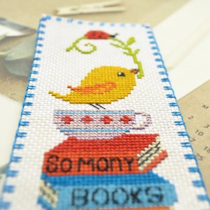 Cute Bird Bookmark Cross Stitch Pattern in PDF, Quote Embroidery Design ...