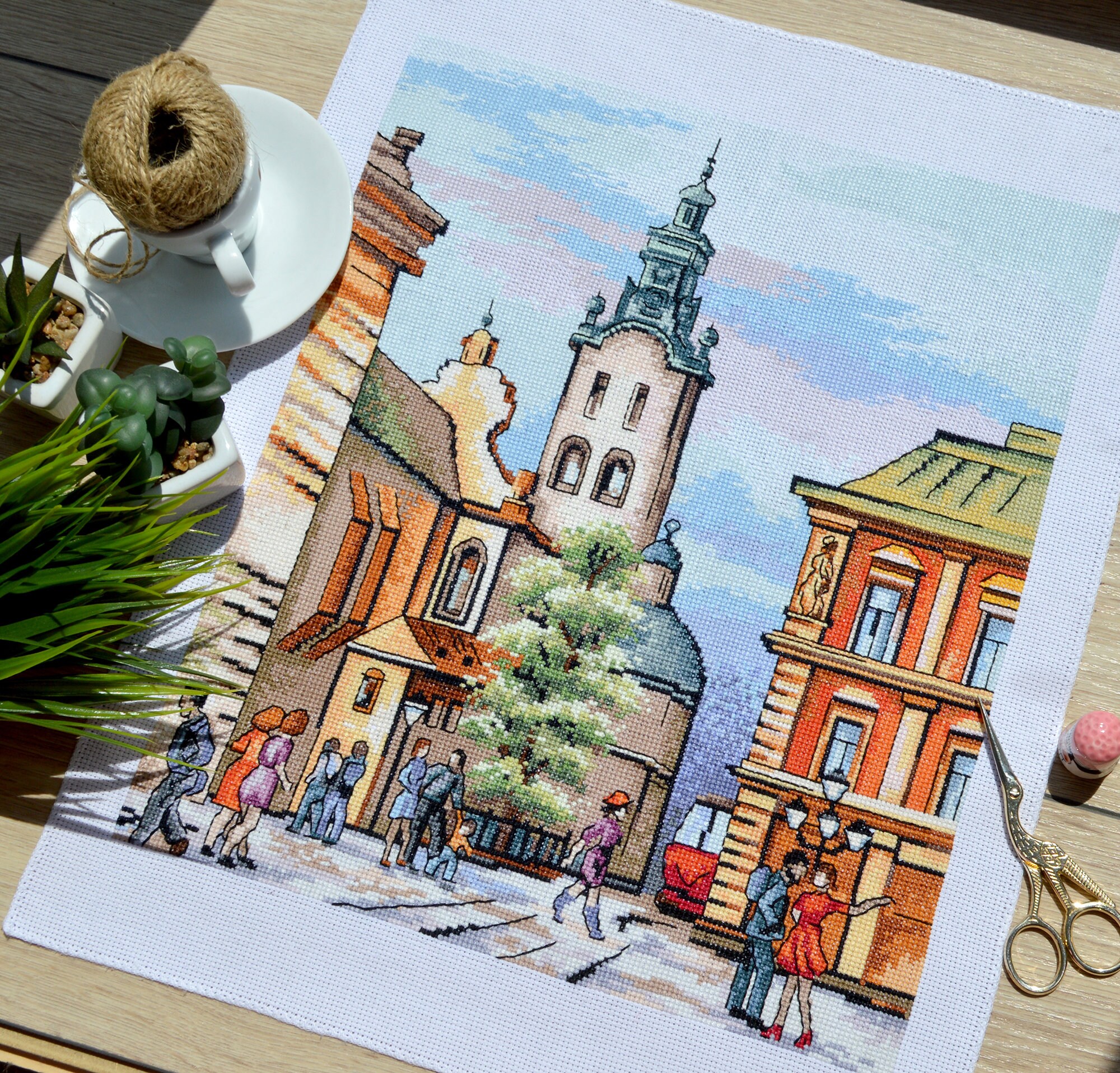 Pretty City Cross Stitch Kit With Counted Pattern DIY - Etsy