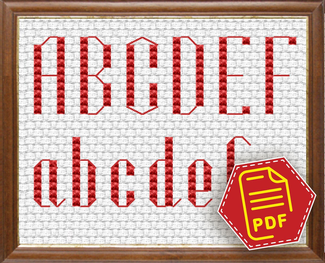 PDF Counted Cross Stitch Pattern ABC Letters Embroidery Design ...