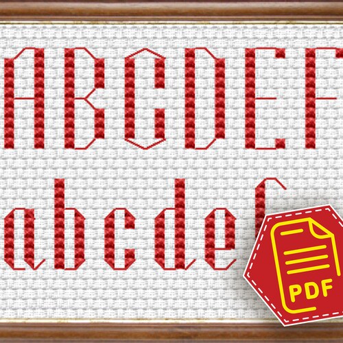 ABC Alphabet Cross Stitch Pattern Large Letters Embroidery - Etsy