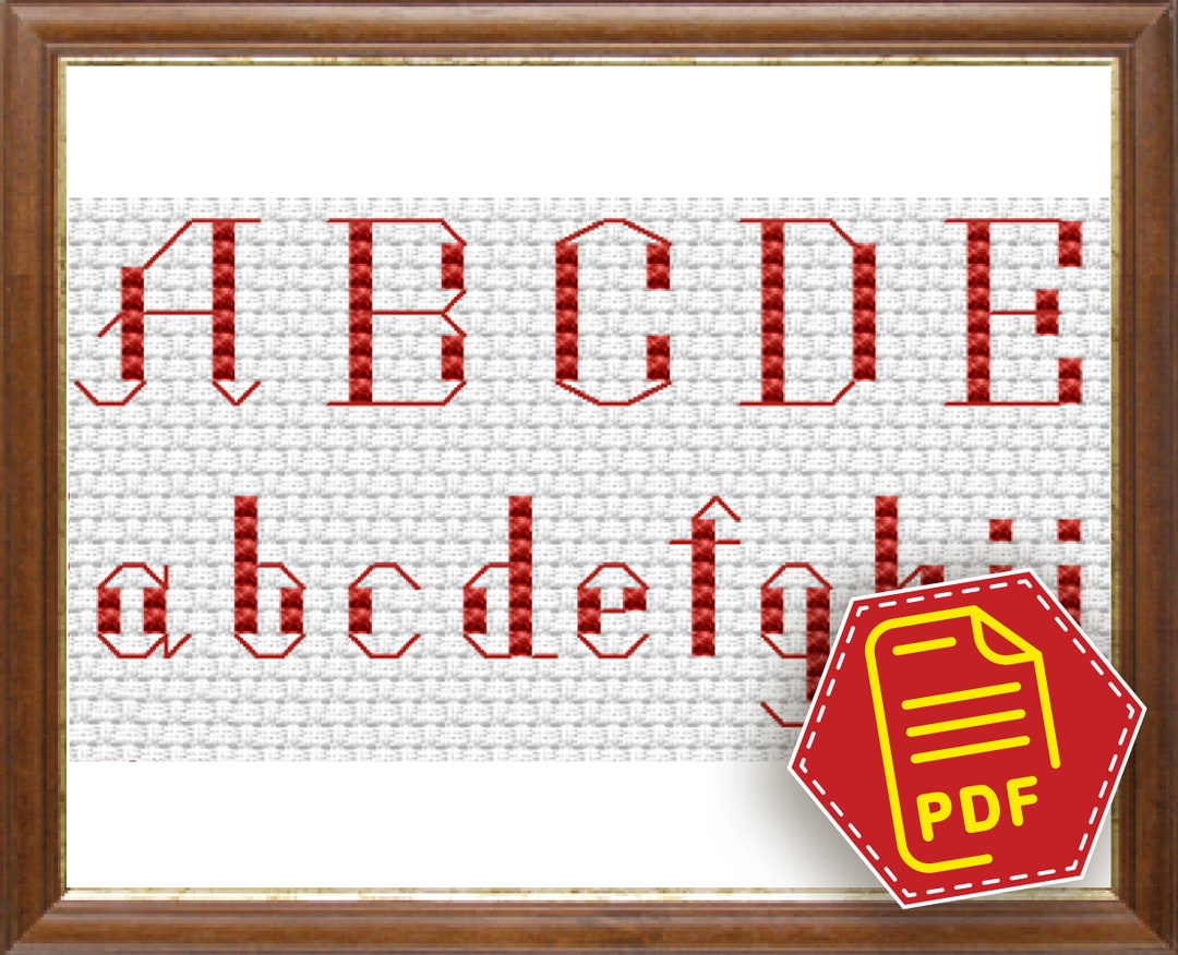 Alphabet Counted Cross Stitch Pattern ABC Letters Embroidery Design ...
