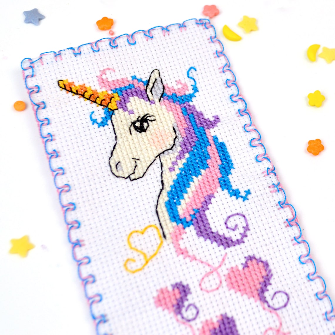 Unicorn Cross Stitch Pattern PDF for Bookmark Download | Etsy