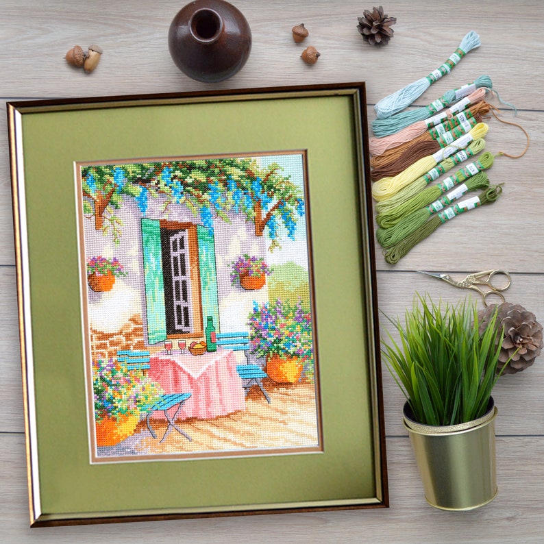 Cute Flower Garden Cross Stitch Pattern Summer Landscape - Etsy