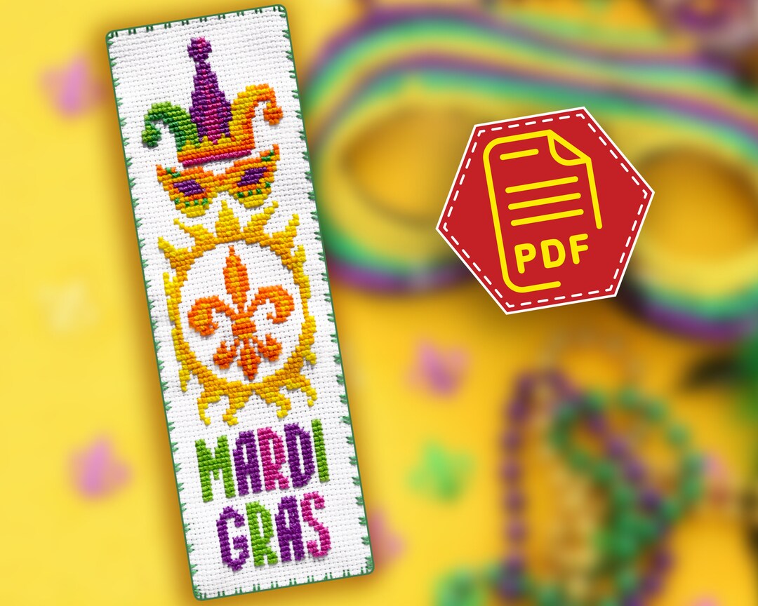 Mardi Gras Mask Cross Stitch Pattern - Download in PDF Embroidery ...