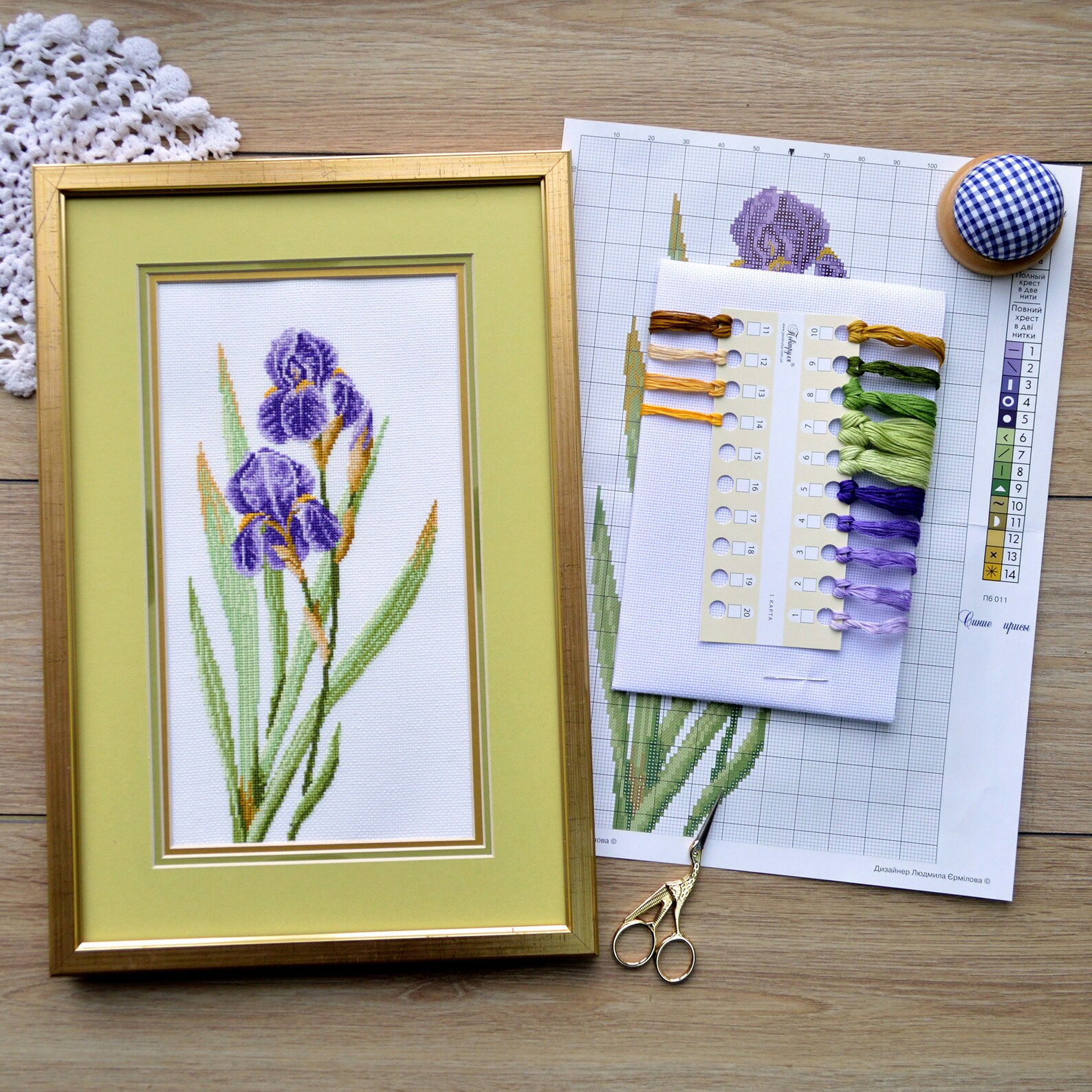 Blue Irises DIY Embroidery kit Flower Cross Stitch Kit | Etsy