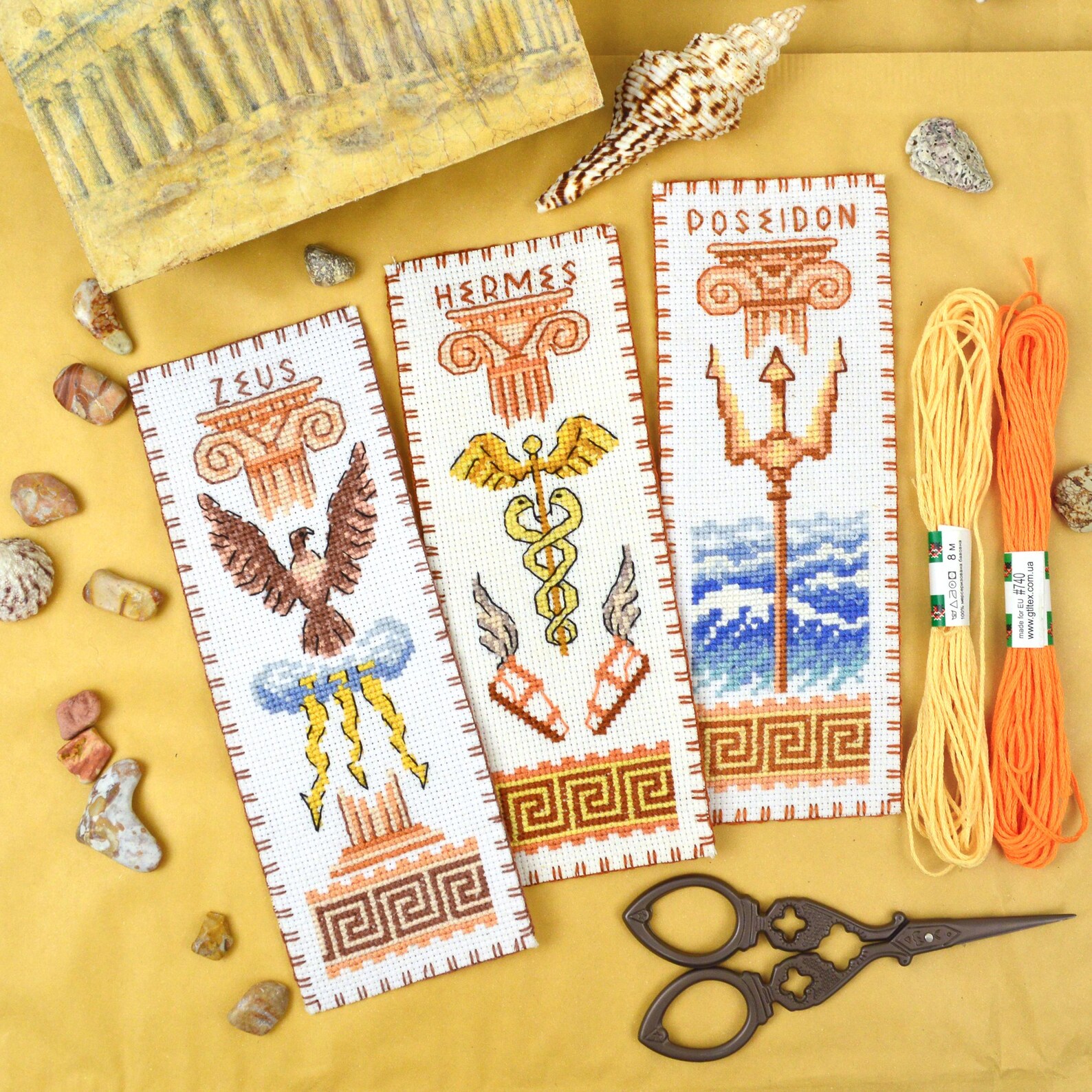Bookmark Cross Stitch Pattern "hermes" God of Trade and Good Fortune ...