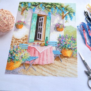 Cute Flower Garden Cross Stitch Pattern Summer Landscape - Etsy