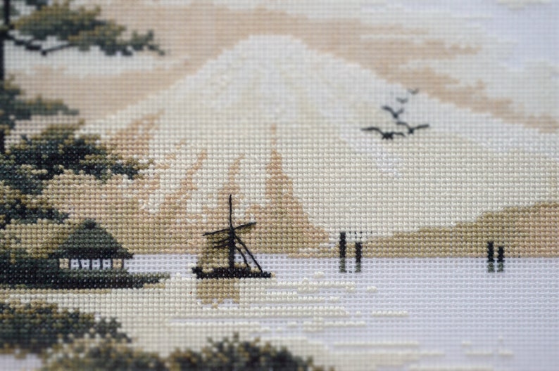 Mount Fuji Cross Stitch Pattern Japanese Landscape Embroidery - Etsy