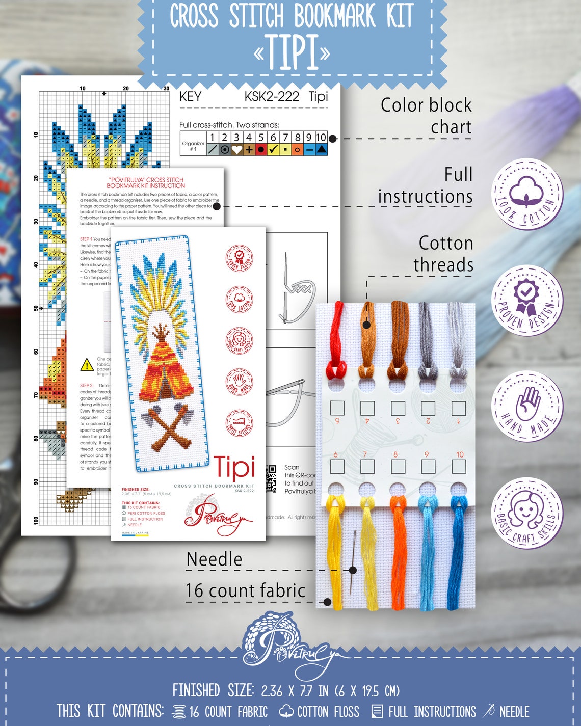 Native American Tribe Teepee House Cross Stitch Kit 'tipi' Do It ...