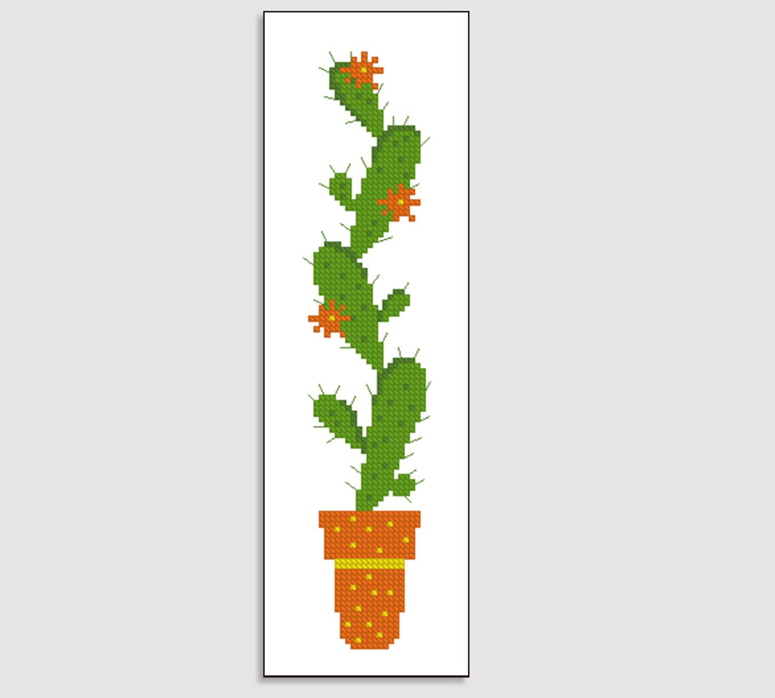 Cactus Cross Stitch Pattern Bookmark Embroidery Design | Etsy