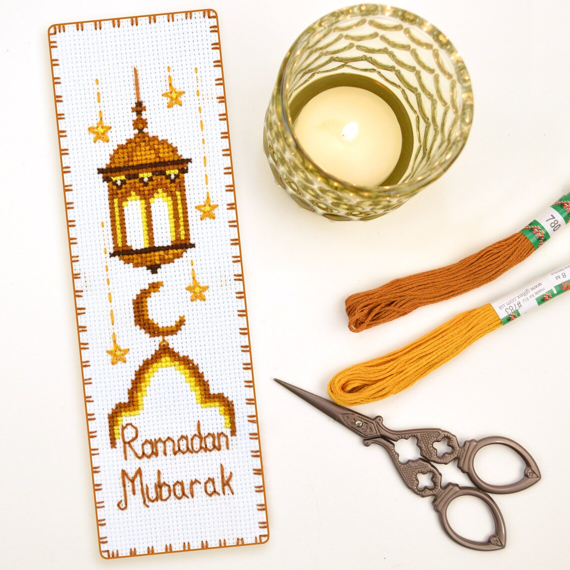 Ramadan Gift, Сross Stitch Bookmark Kit - Ramadan Mubarak - Muslim ...