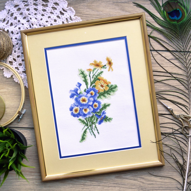 Primrose Cross Stitch Pattern Flower Embroidery Design for - Etsy