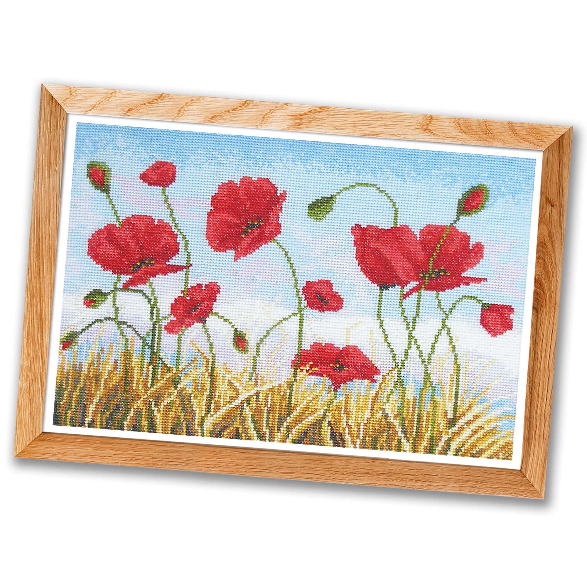 Wildflower poppy cross stitch counted pattern 'Native | Etsy