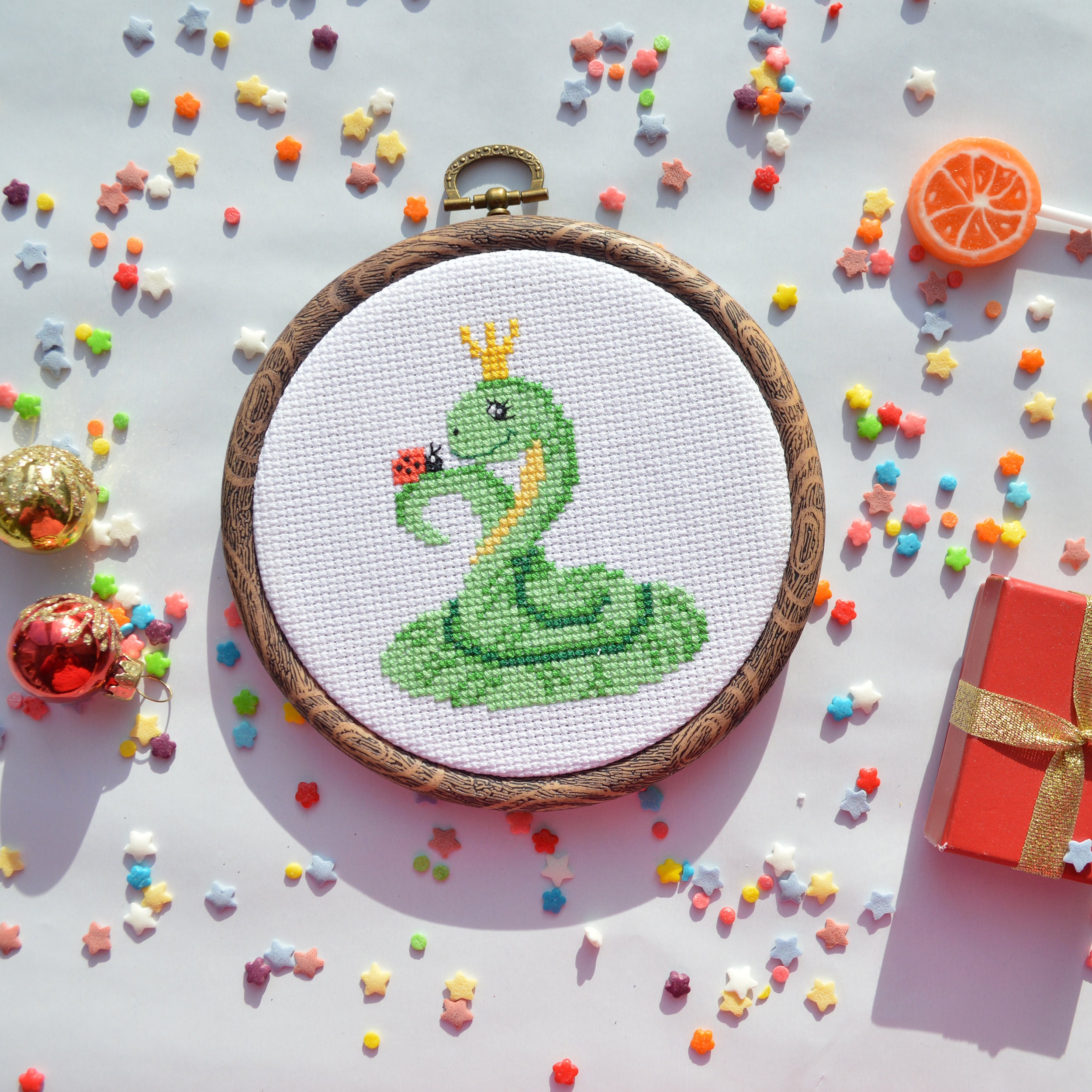Cute Snake Cross Stitch Counted Pattern Beginners Embroidery - Etsy