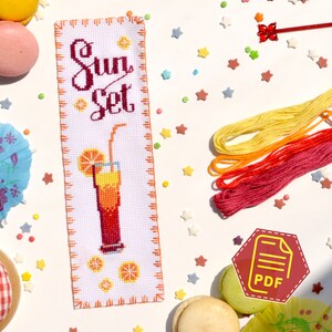 Bookmark Cross Stitch Pattern PDF Download "sunset" Fully Booked ...