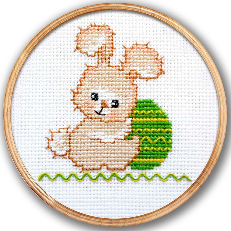 Counted Cross Stitch Easter Bunny Pattern DIY Wall Decor for - Etsy