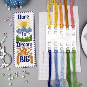 Quote Bookmark Embroidery Kit "dare to Dream Big" With Easy Counted ...