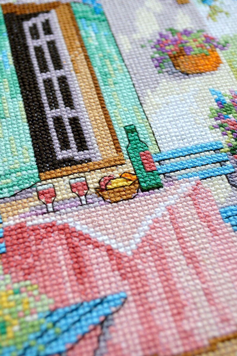 Cute Flower Garden Cross Stitch Pattern Summer Landscape | Etsy