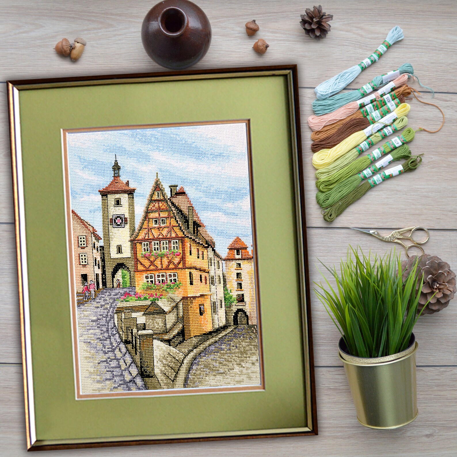 European Cityscape Cross Stitch 'rothenburg Ob Der - Etsy