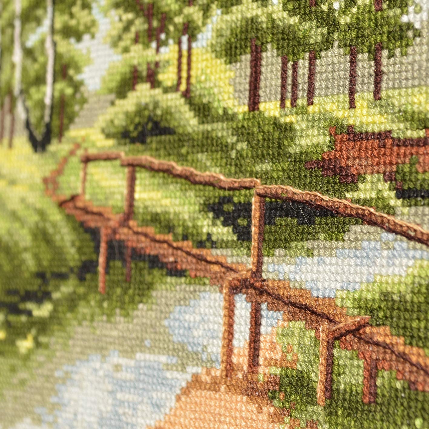 Nature cross stitch kit Forest landscape embroidery kit with | Etsy
